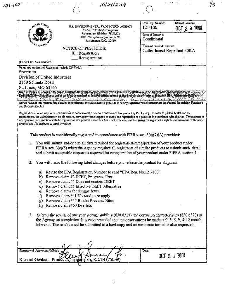 Fillable Online U.S. EPA, Pesticide Product Label, CUTTER INSECT ...