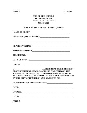 Fillable Online USE OF THE SQUARE Fax Email Print - pdfFiller