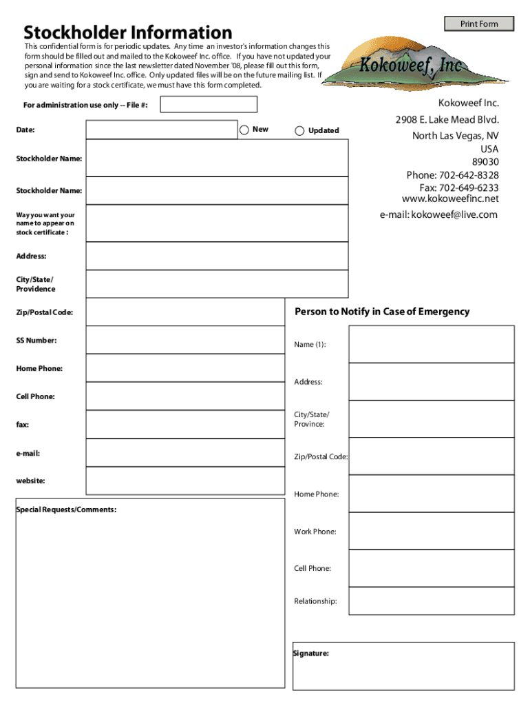 Fillable Online Statement Of Information - Fill Online, Printable ...
