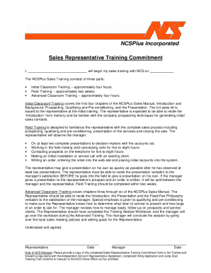Fillable Online Sales-Training-Commitment-Form-0508.PDF Fax Email Print ...