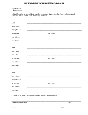 Fillable Online MAIL ANNUAL RENEWAL FORMS TO ( Owner PO Box Property ...