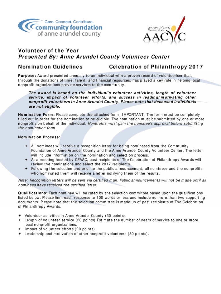 Fillable Online Community Foundation of Anne Arundel County plans for ...