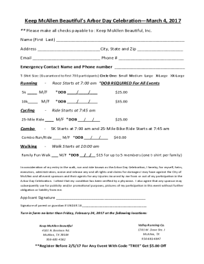 Fillable Online ** Please make all checks payable to : Keep McAllen ...