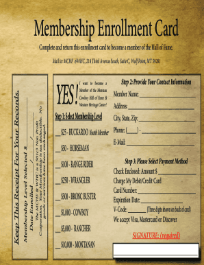 Fillable Online Membership Enrollment Card Fax Email Print - pdfFiller