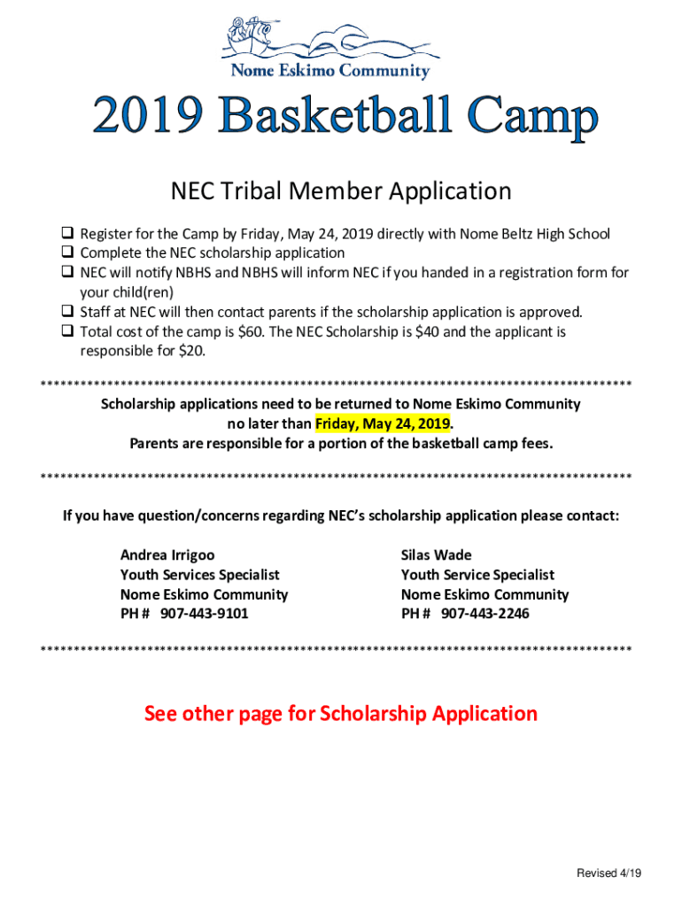 Fillable Online TRIBAL SERVICES APPLICATION FOR A ... - Nome Eskimo ...