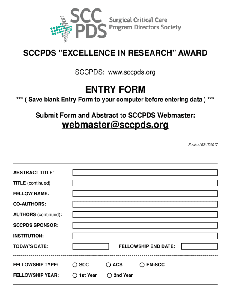 Fillable Online Fillable Online ENTRY FORM - SCCPDS Fax Email Print ... Fax Email Print - pdfFiller