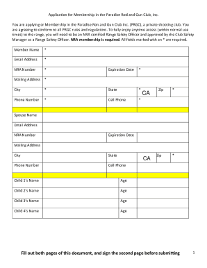 Fillable Online Rod and Gun Club Application - PHLY Fax Email Print ...