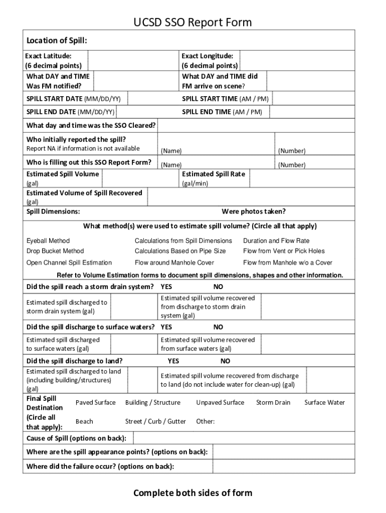 Fillable Online blink ucsd Sanitary Sewer Overflow and Emergency ...