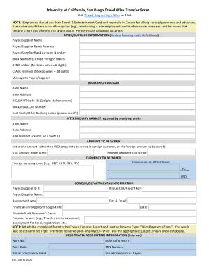 Fillable Online blink ucsd University of California, San Diego Travel ...