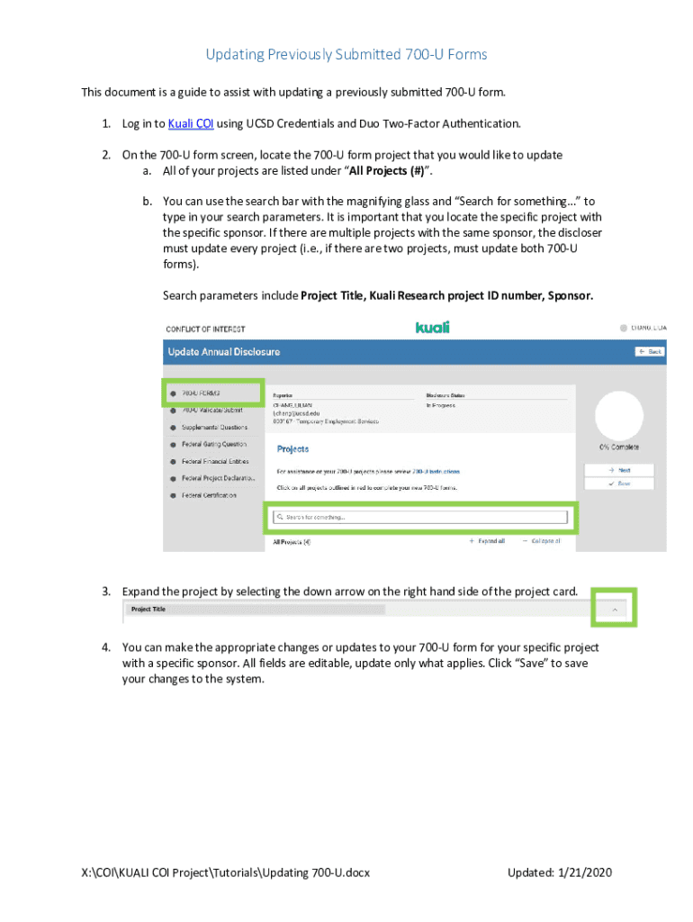 Fillable Online blink ucsd Updating Previously Submitted 700-U Forms Fax Email Print - pdfFiller
