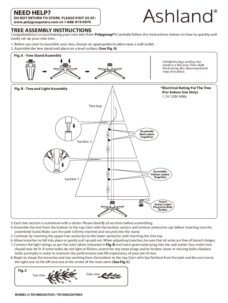 Fillable Online tree assembly instructions - NEED HELP? Fax Email Print ...