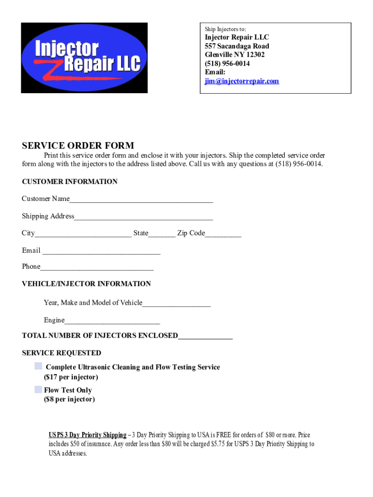 Injector Repair Llc - Fill Online, Printable, Fillable, Blank | pdfFiller