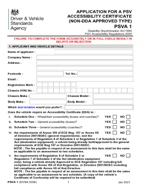 Fillable Online APPLICATION FOR A PSV Fax Email Print - pdfFiller