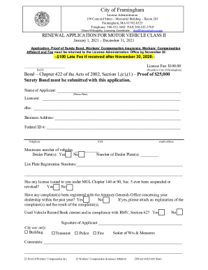 Fillable Online Class II Motor Vehicle License Application Fax Email ...