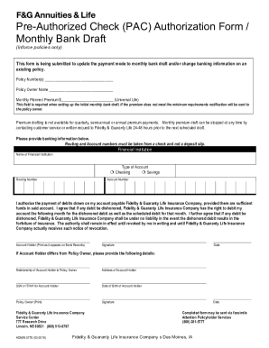 Fillable Online ADMIN5778 Pre-Authorized Check (PAC) Authorization Form ...