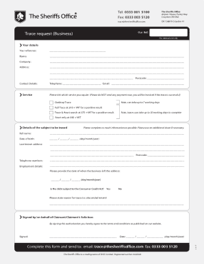 Fillable Online The Sheriffs Office, DX Trace E: T: Instruction form F ...