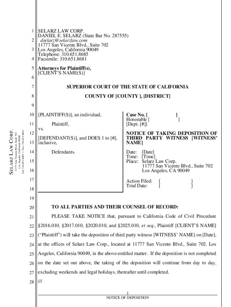 Fillable Online Fillable Online Plaintiff's Trial Brief Sample - Selarz ...
