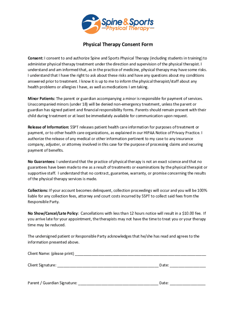 Fillable Online PDF ATI Physical Therapy Consent Form Consent to ...