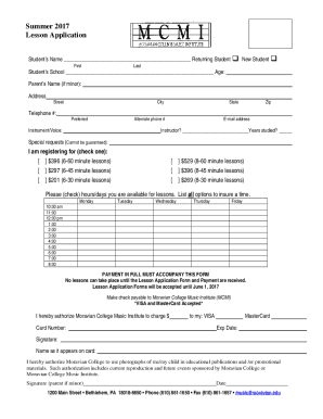 Fillable Online Students Name Returning Student New Student Fax Email ...