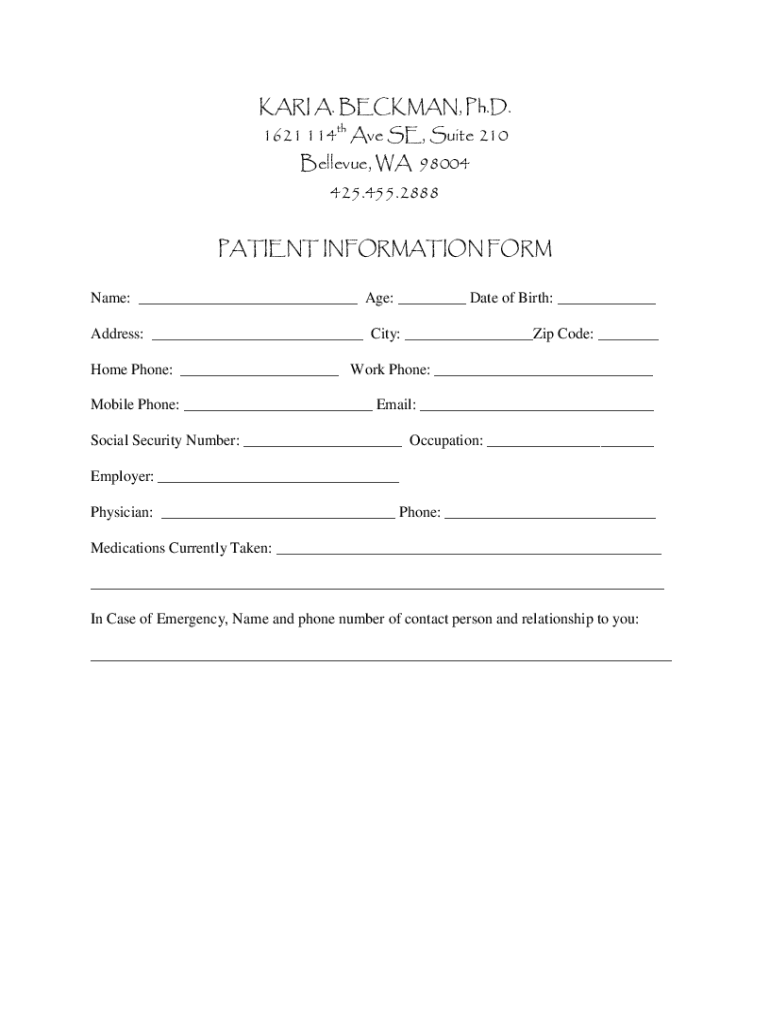 Fillable Online 1621 114th Ave SE, Suite 210 Fax Email Print - pdfFiller