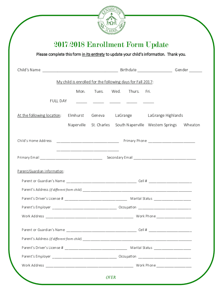 Fillable Online CHILD INFORMATION FORM (#1) Fax Email Print - pdfFiller