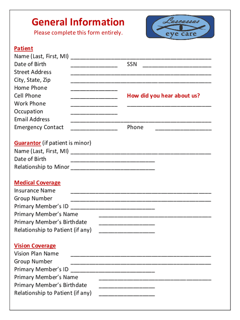 Fillable Online Guarantor (if patient is minor) Fax Email Print - pdfFiller