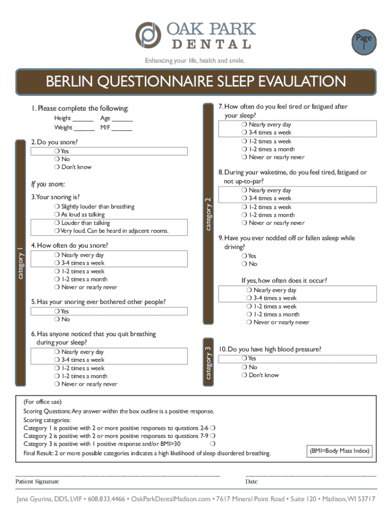 Berlin Questionnaire - Fill Online, Printable, Fillable, Blank | pdfFiller
