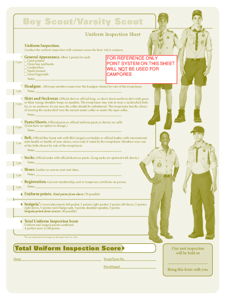 Fillable Online Webelo Uniform Inspection Sheet - Fill Online ...