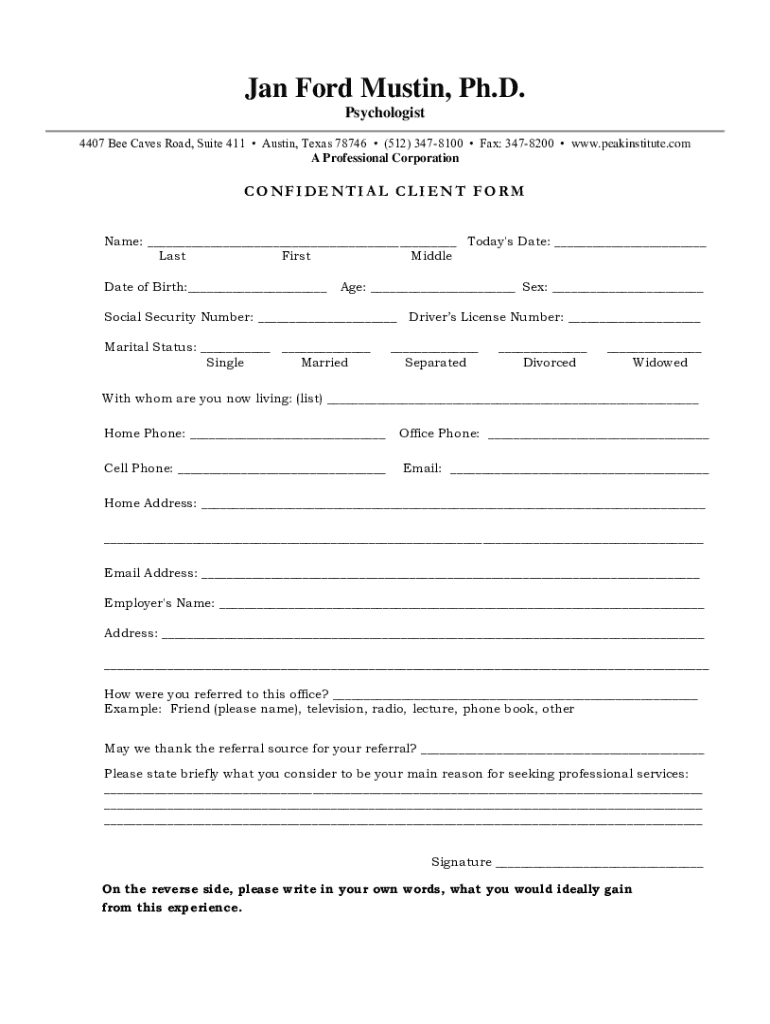 Fillable Online Jan Ford Mustin, Ph Fax Email Print - pdfFiller