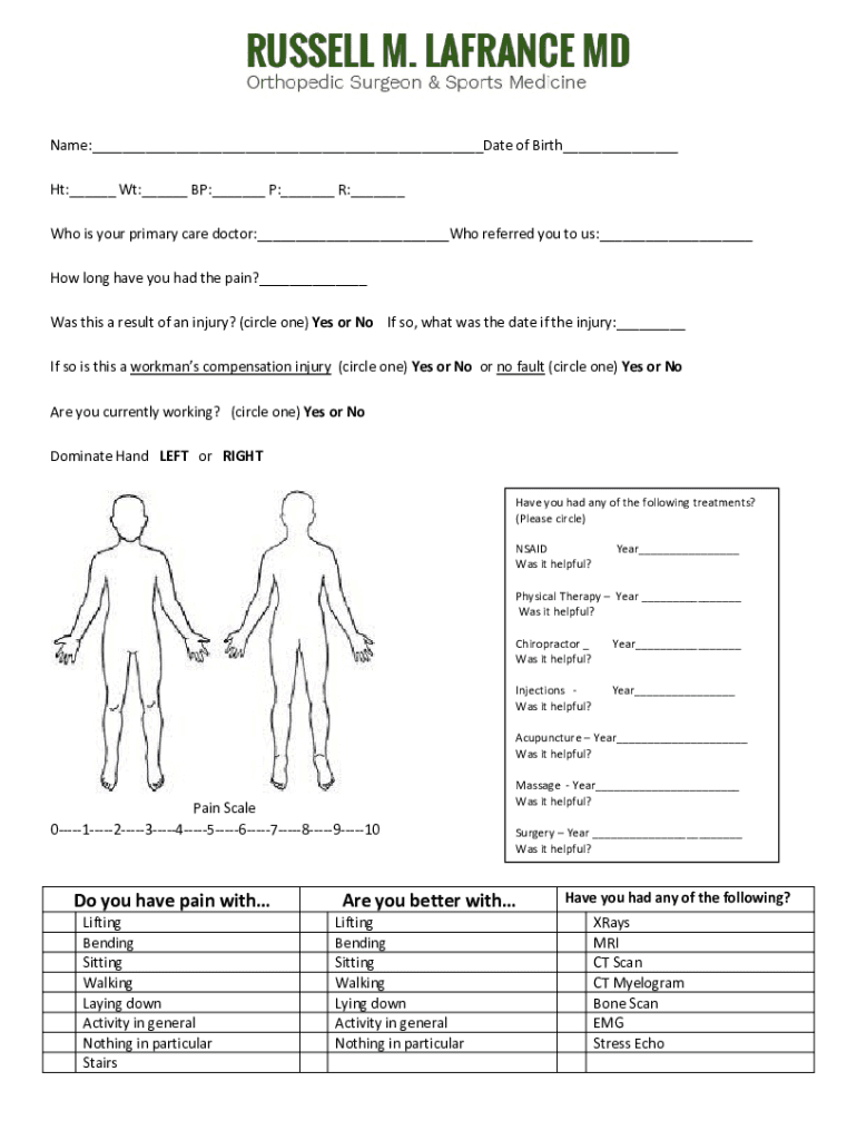 Fillable Online New Patient Information Intake Form Fax Email Print ...