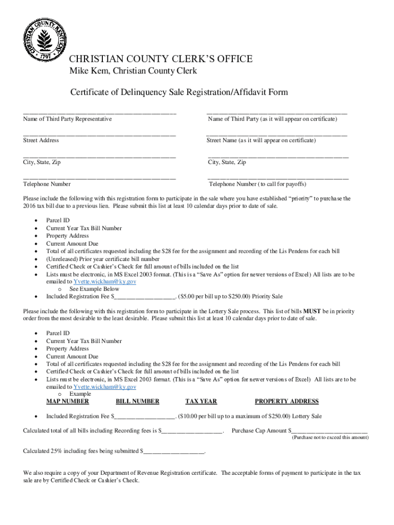 Fillable Online Christian County Clerk Fax Email Print - pdfFiller