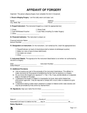 Fillable Online Important: The person alleging forgery must complete ...