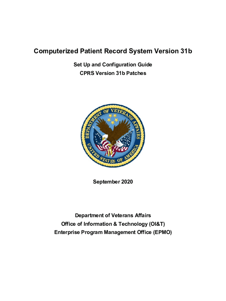 Fillable Online CPRS v31 Installation Guide. Computerized Patient ...