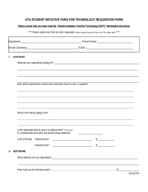 UTA STUDENT ORGANIZATION FUNDING REQUEST Doc Template | pdfFiller