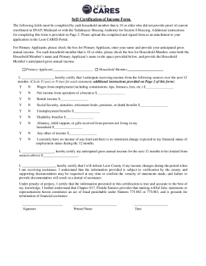 Fillable Online Self-Certification of Income Form Fax Email Print ...