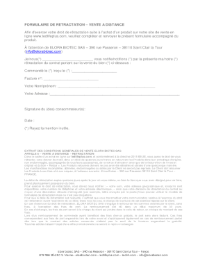 Remplissable En Ligne Formulaire de retractation d'achat sur internet ...