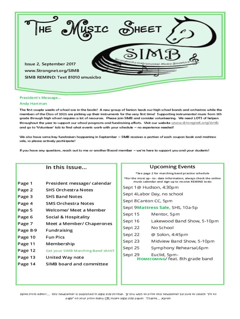 Fillable Online The Music Sheet Fax Email Print - pdfFiller