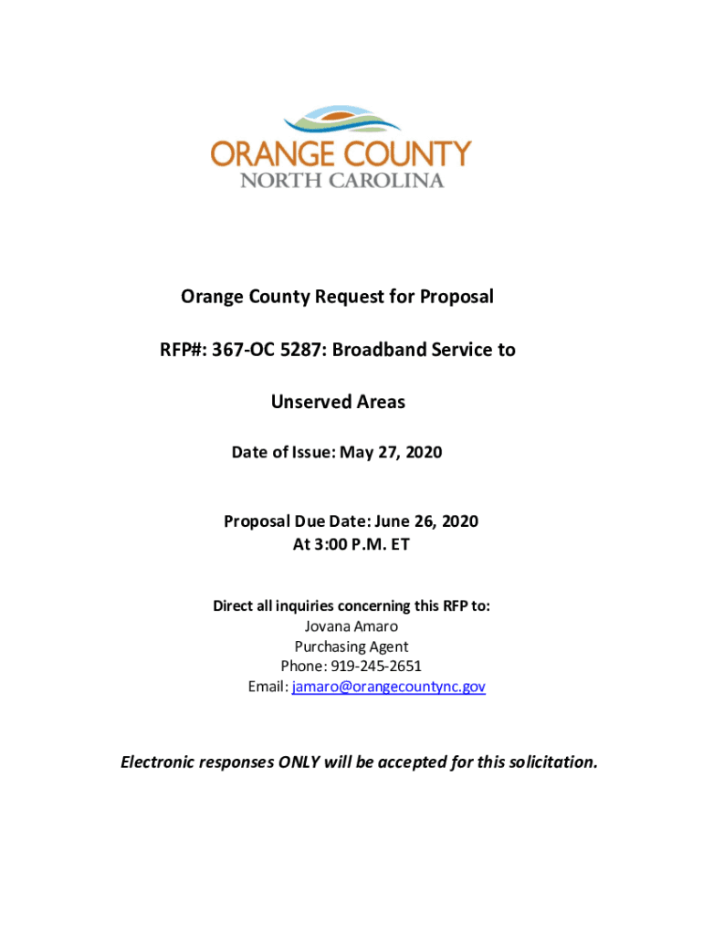 Fillable Online Orange County Request for Proposal RFP#: 367-OC 5287 ...