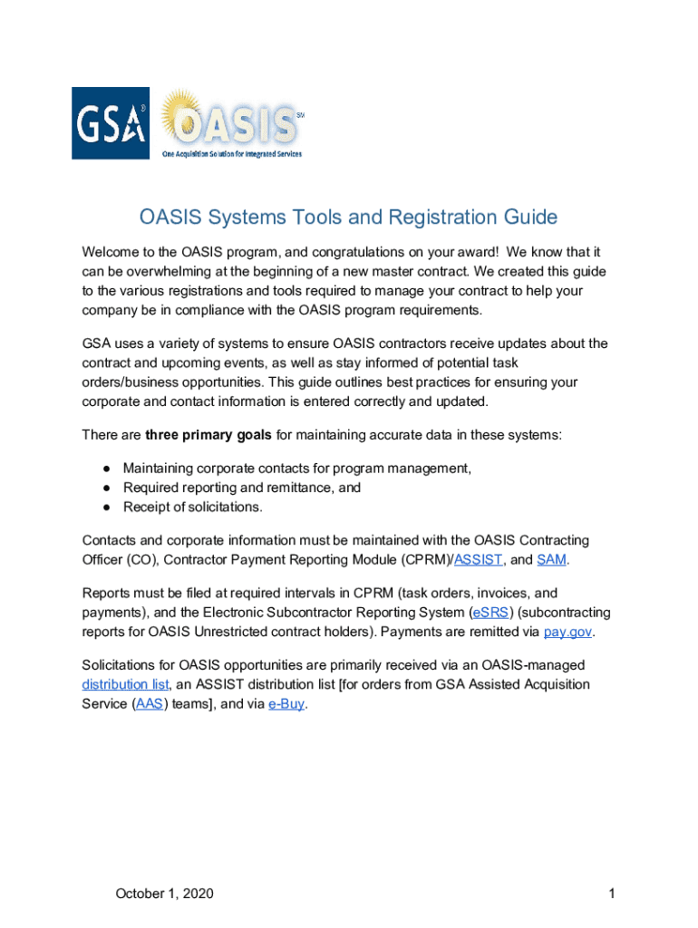 Fillable Online OASIS Systems Tools and Registration Guide Fax Email ...