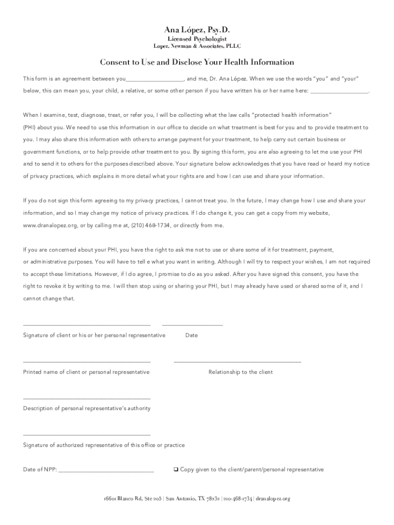 Fillable Online Form 23-NPP Consent Form PLLC.doc Fax Email Print ...