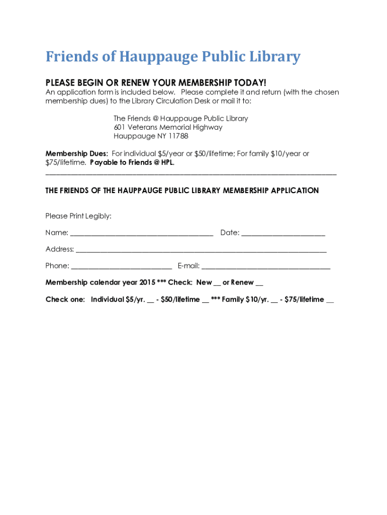 Fillable Online Get a Hauppauge Library card? - Hauppauge Public ...