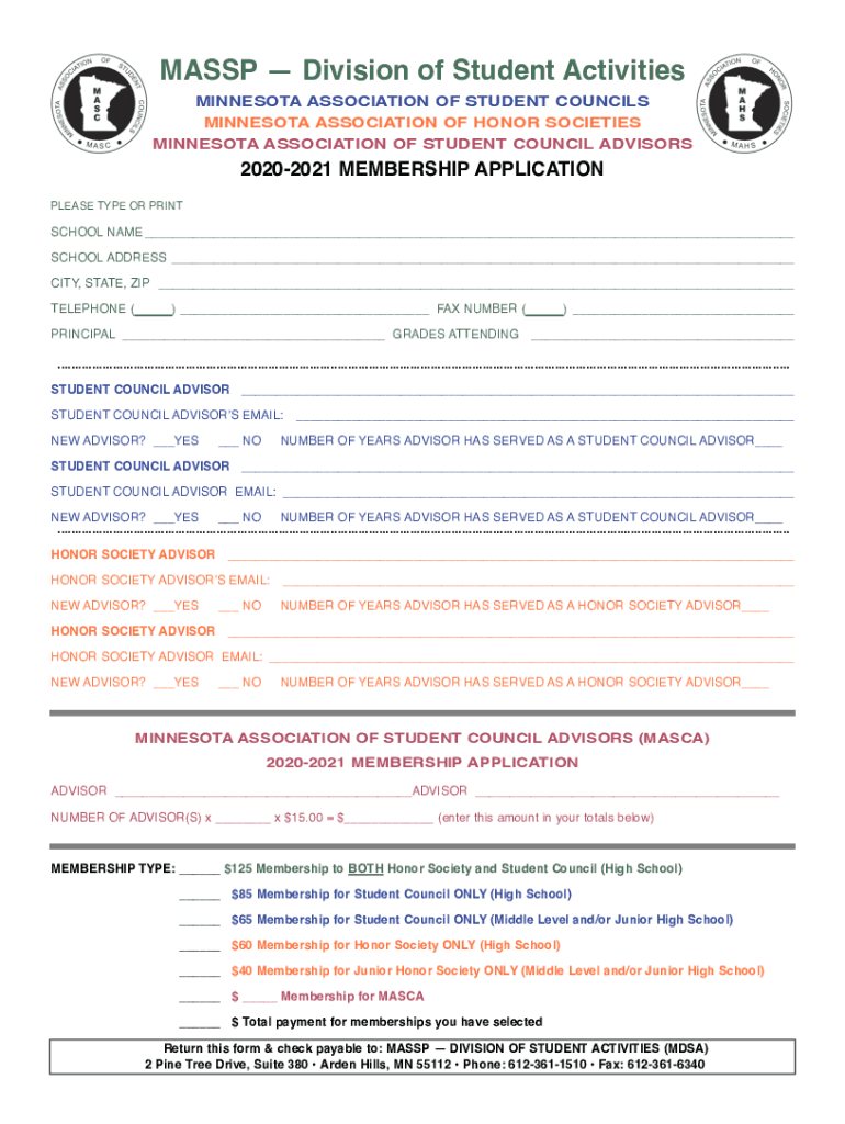 Fillable Online DSA Membership Form 2016-17MASC/MEMBER APP. Fax Email Print - pdfFiller