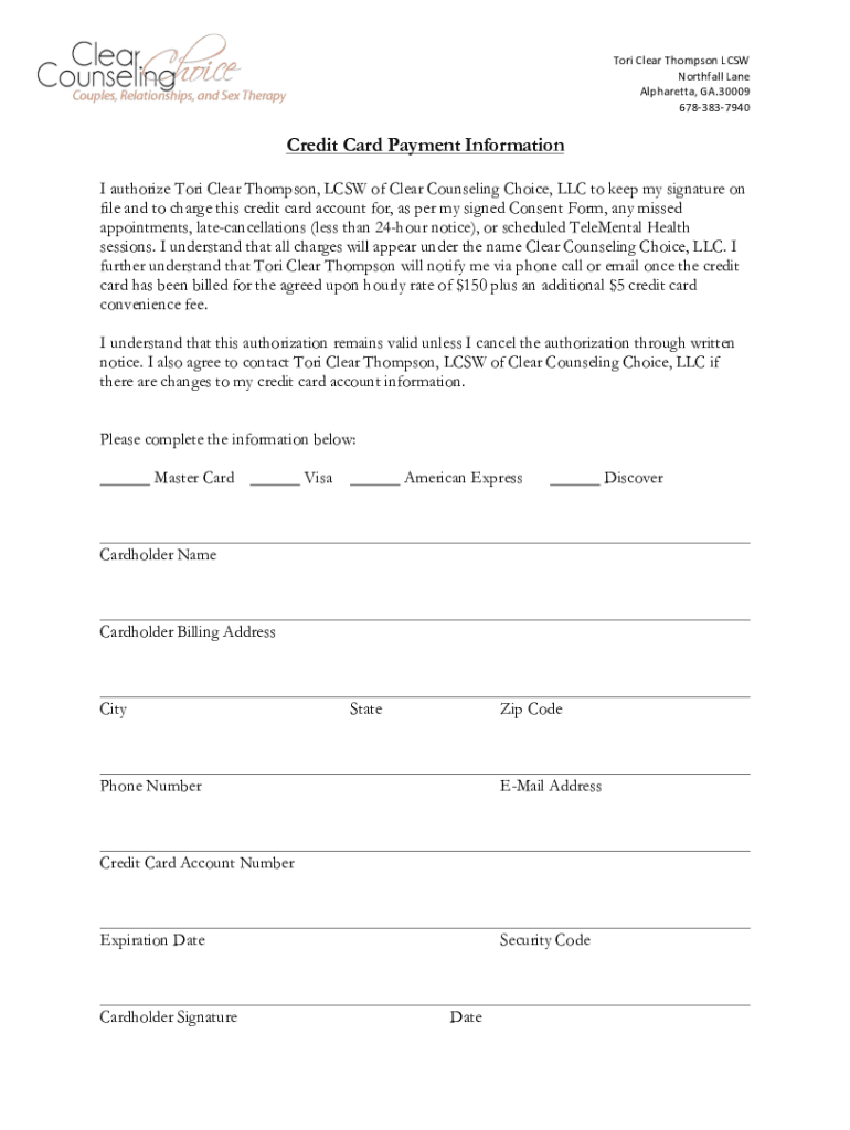 Fillable Online Alpharetta Credit Card Payment Information Form.docx ...