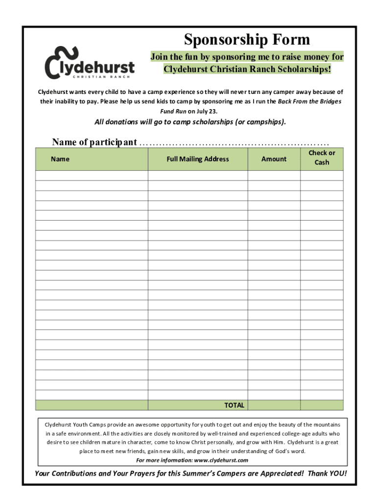 Fillable Online Sponsorship-Form-Template Fax Email Print - pdfFiller