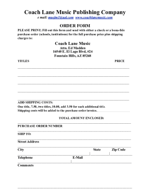 Fillable Online CL Order Form Fax Email Print - pdfFiller
