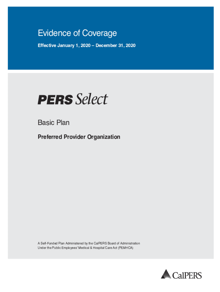 Fillable Online PERS SELECT BASIC PLAN ADDENDUM FOR 2020 Fax Email ...