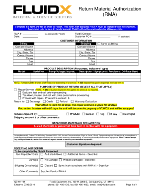 Fillable Online Return Material Authorization (RMA) Request Form ...