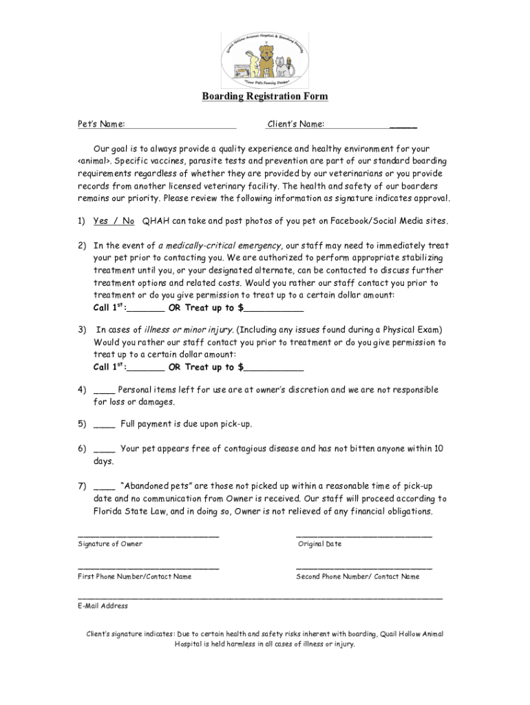 Fillable Online Boarding Registration Form Email.docx Fax Email Print ...