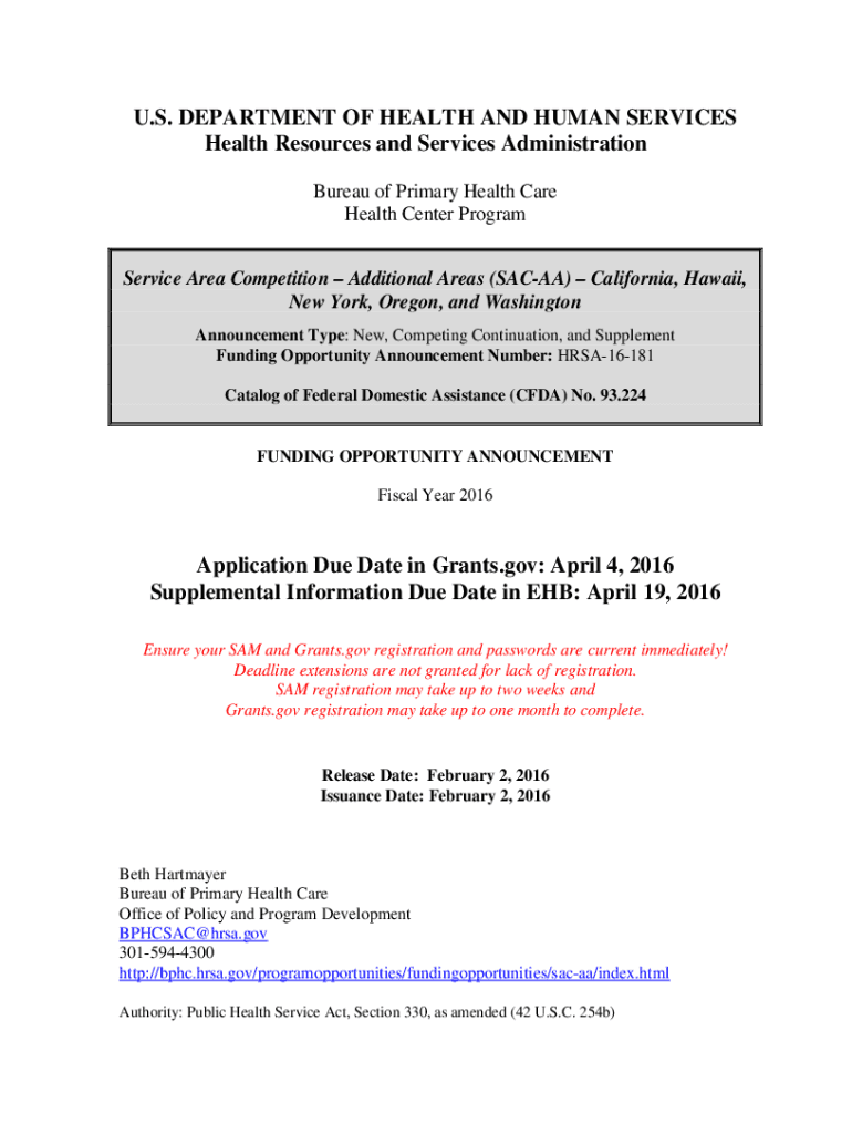 Fillable Online grants hrsa Funding Opportunity Announcement HRSA-16 ...