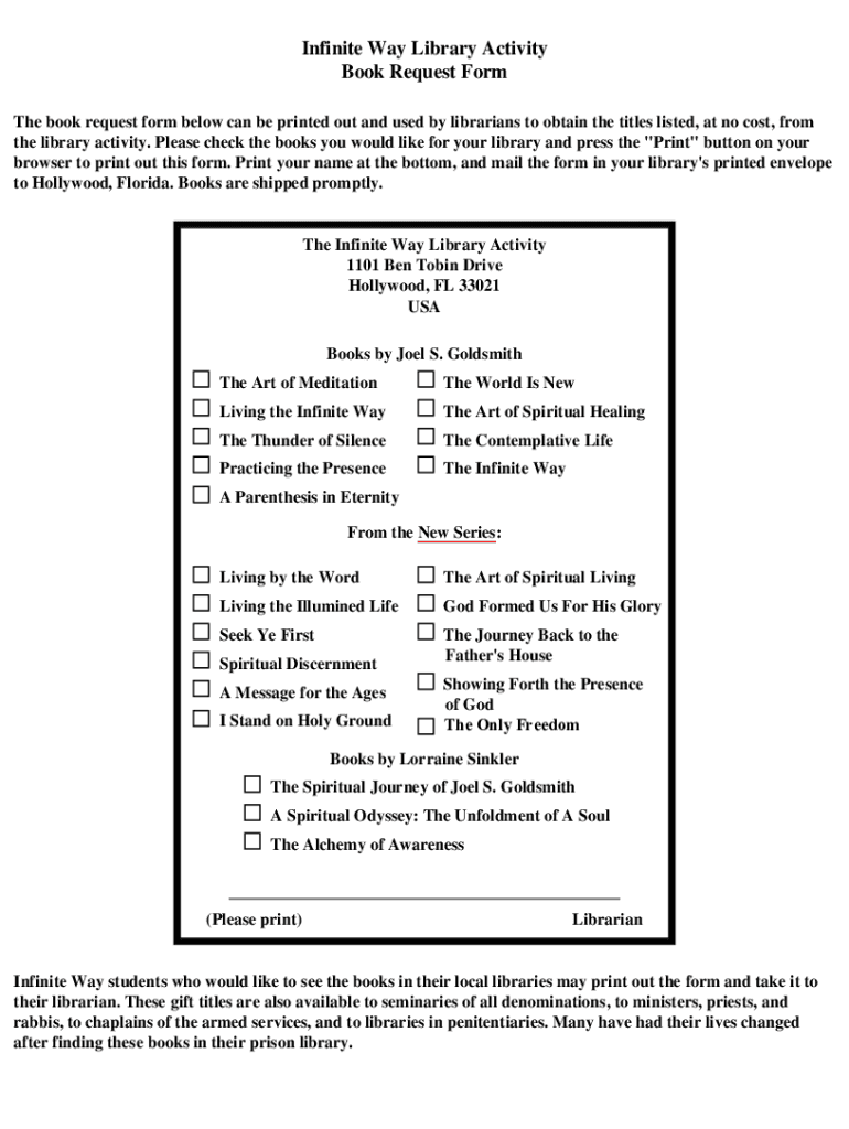 Fillable Online The Valor Foundation - The Infinite Way Library ...